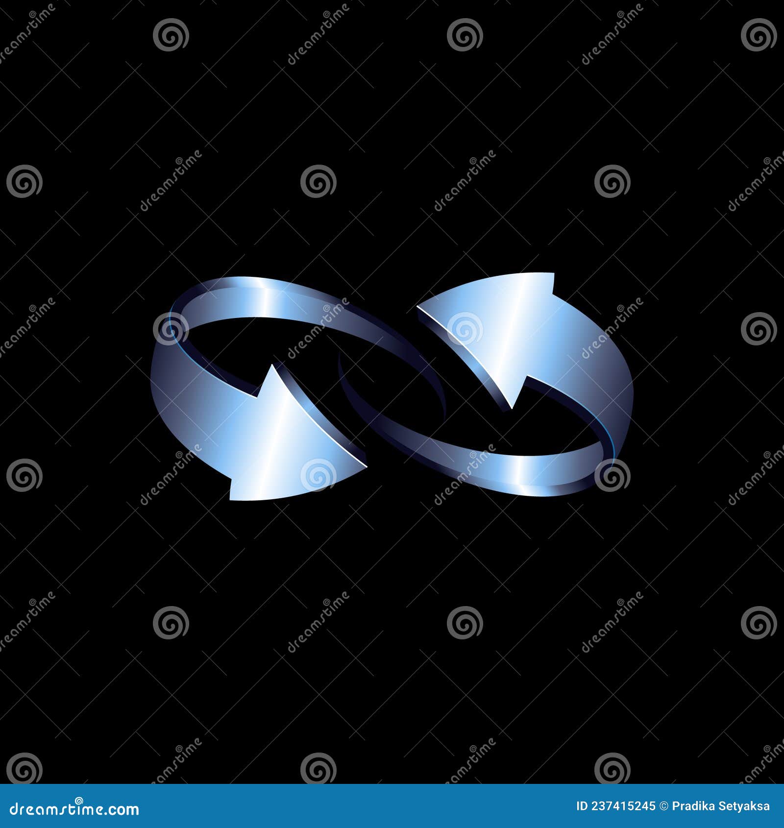 A 3d Image of Two Blue Arrows on Black Background Connecting Each Other ...