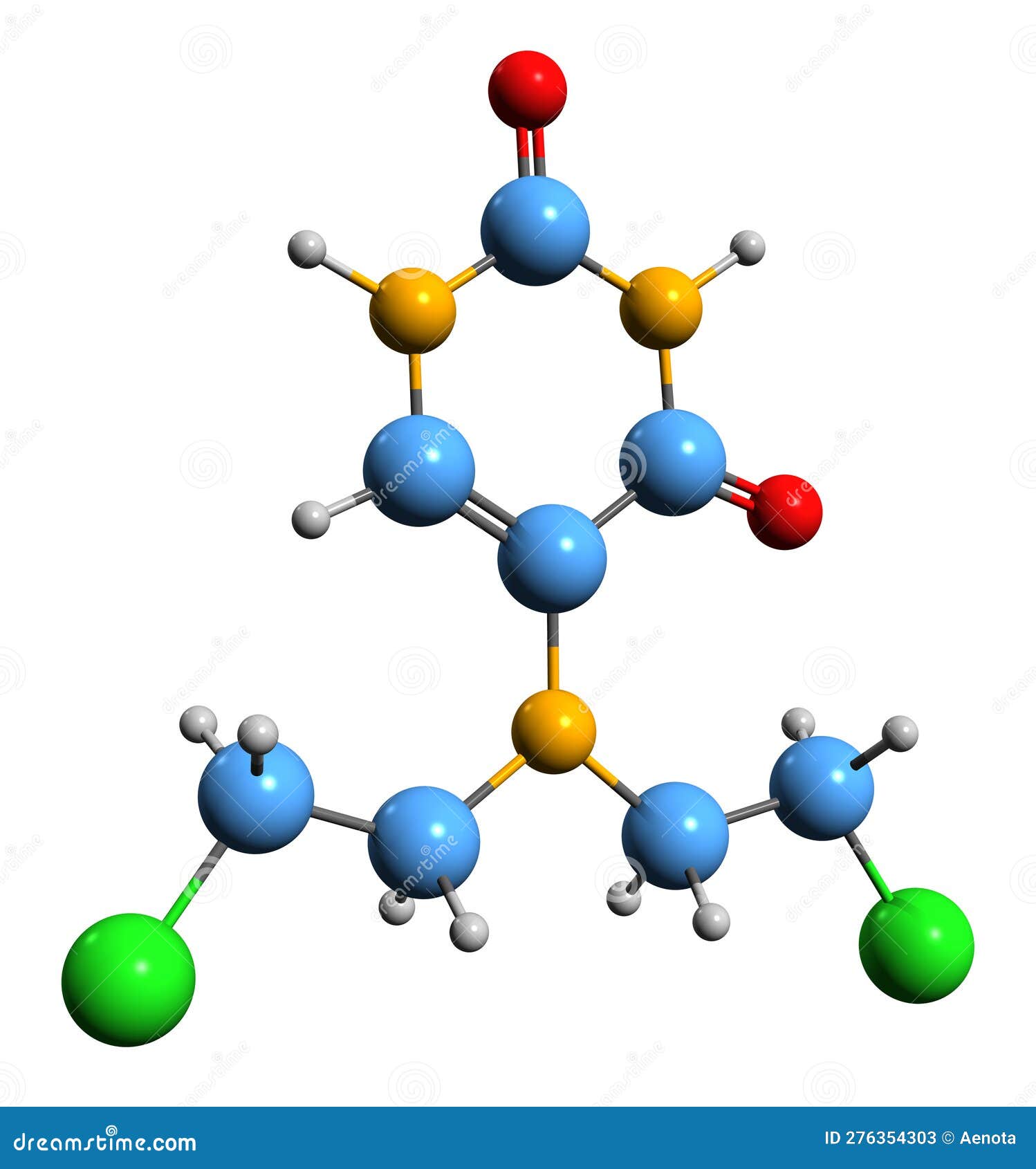 3D Image of Uramustine Skeletal Formula Stock Illustration ...