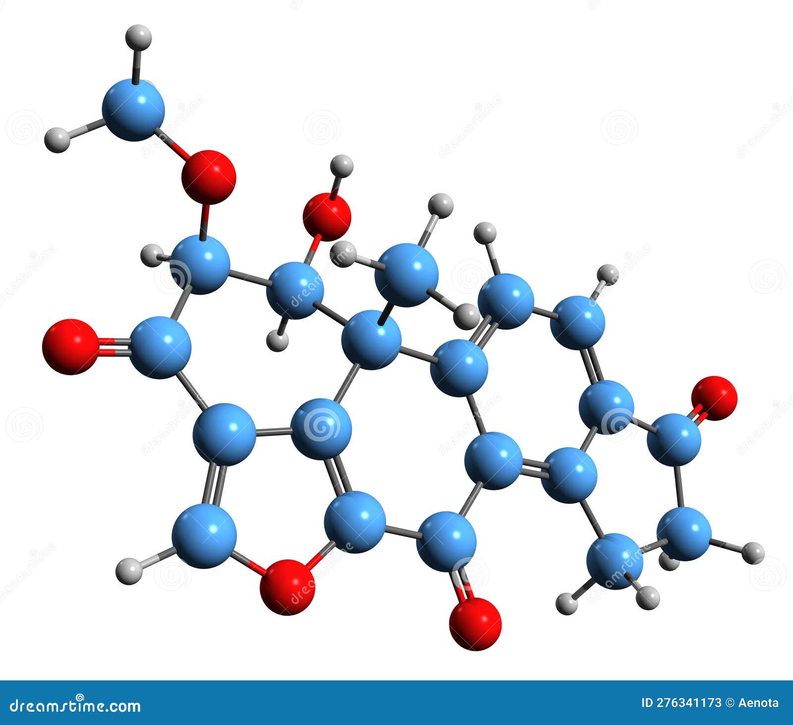 3D Image of Viridin Skeletal Formula Stock Illustration - Illustration ...