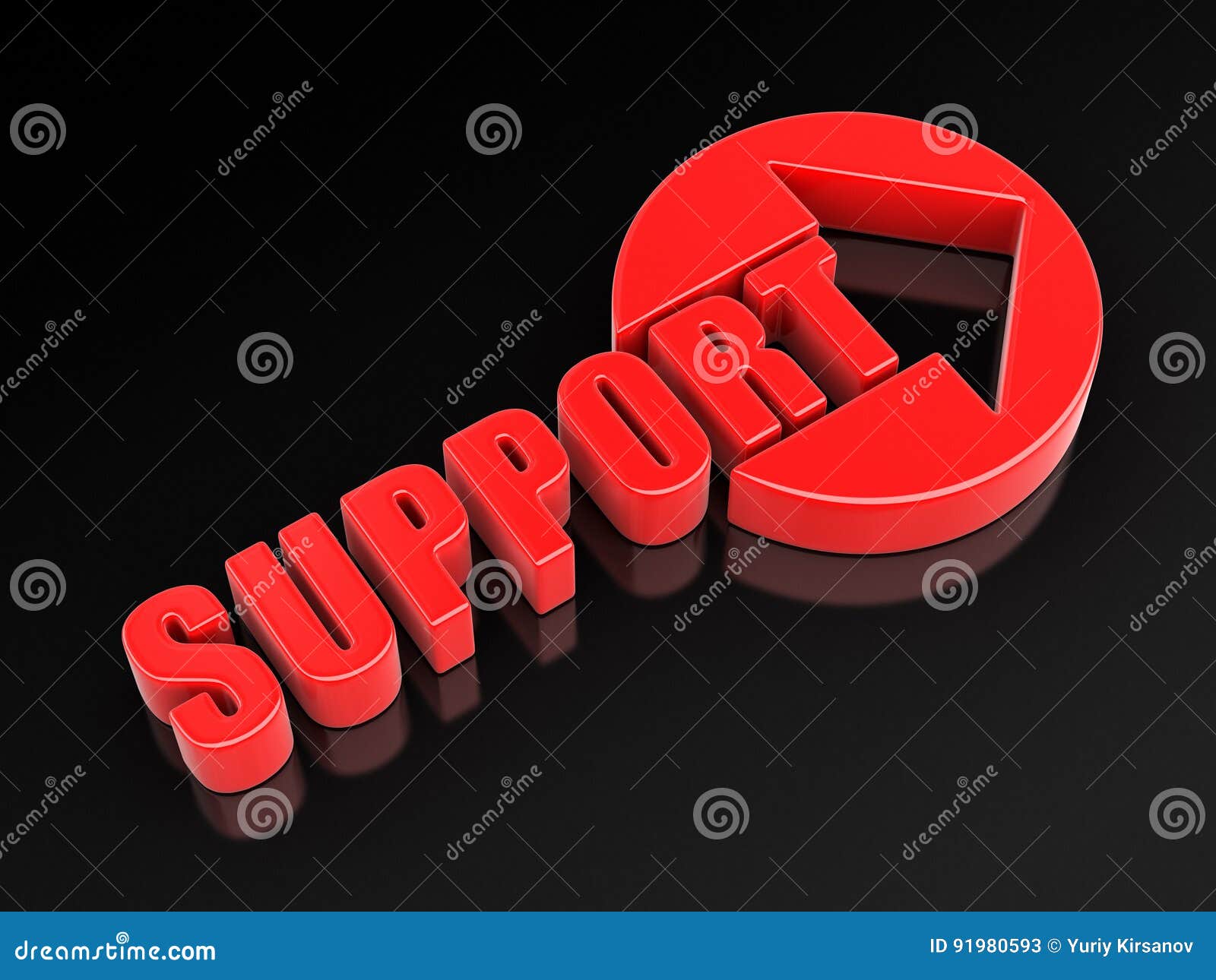 3d image of Word Support stock illustration. Illustration of text ...