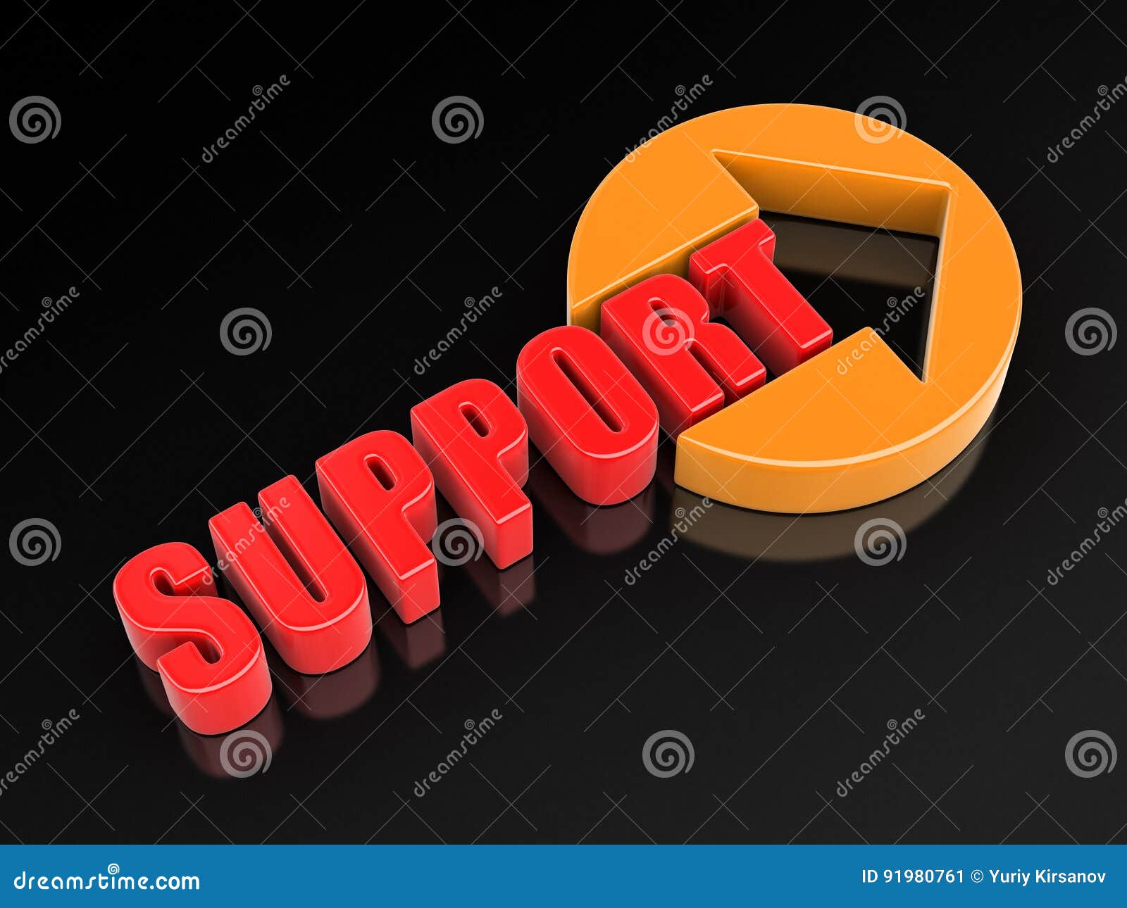 3d image of Word Support stock illustration. Illustration of support ...