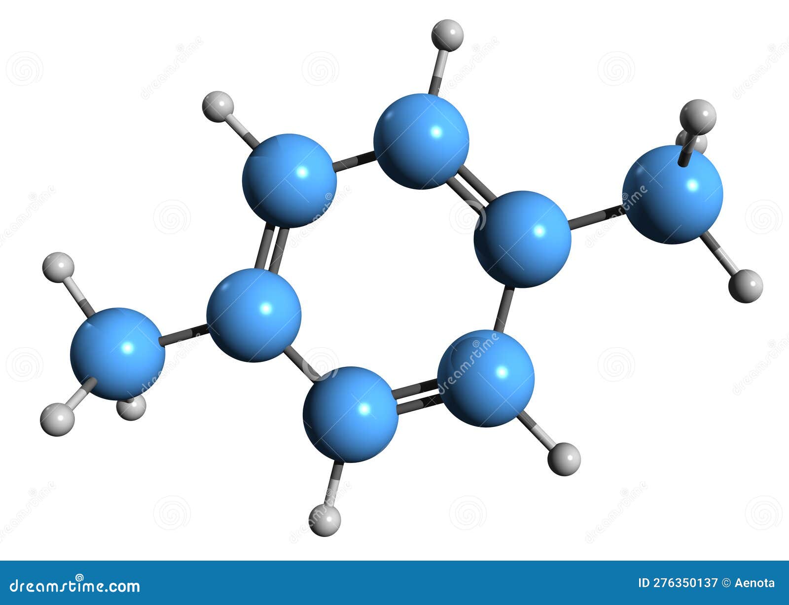 3D Image of Xylene Skeletal Formula Stock Illustration - Illustration ...
