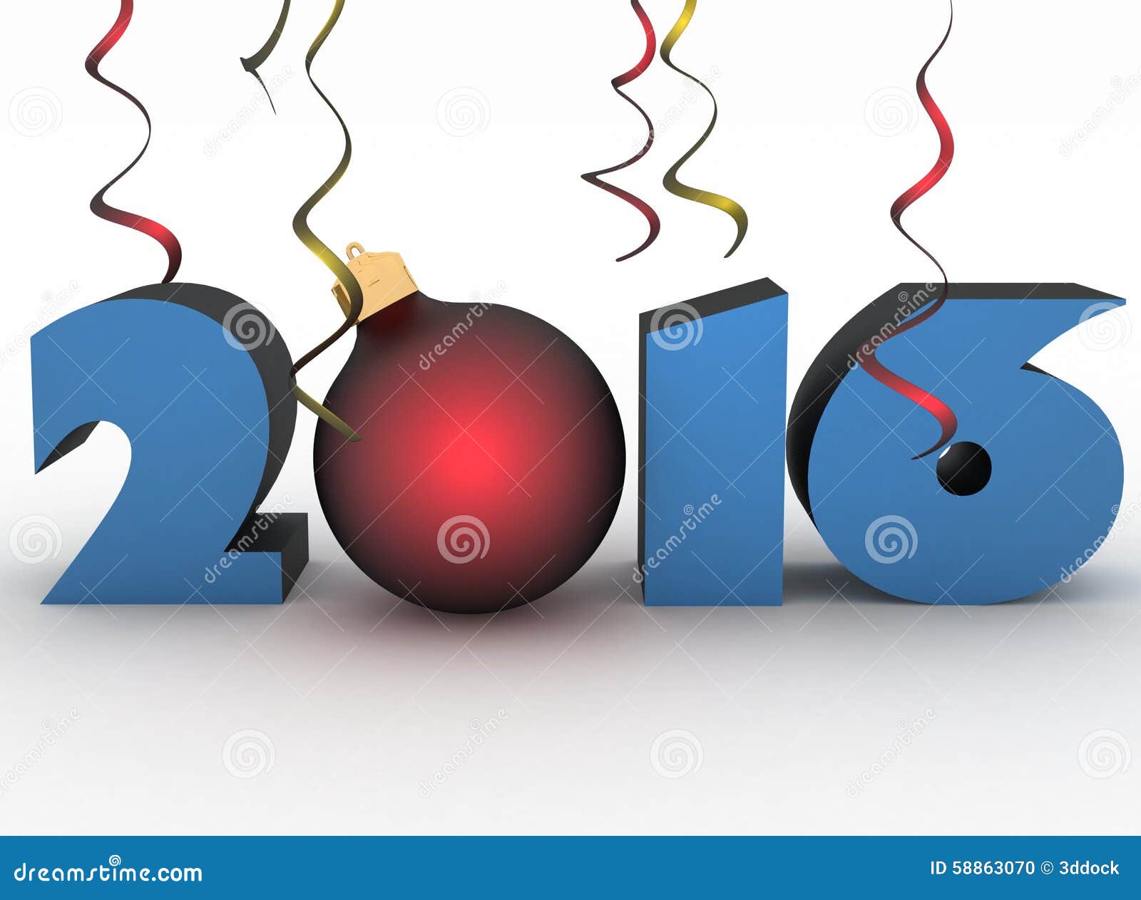 3D image 2016 year stock illustration. Illustration of sign - 58863070