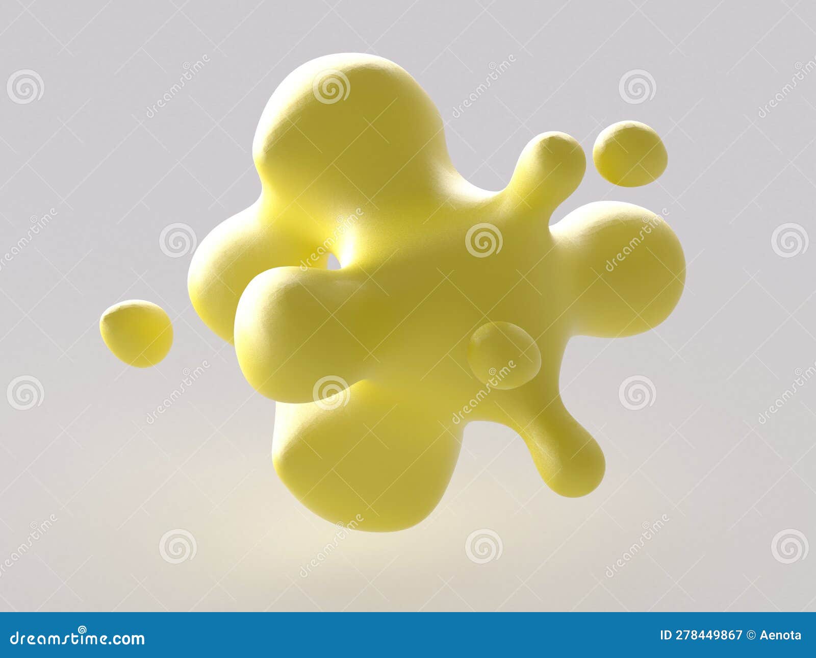 3D Image of Yellow Blob - Parametric Solid Geometry Stock Illustration ...