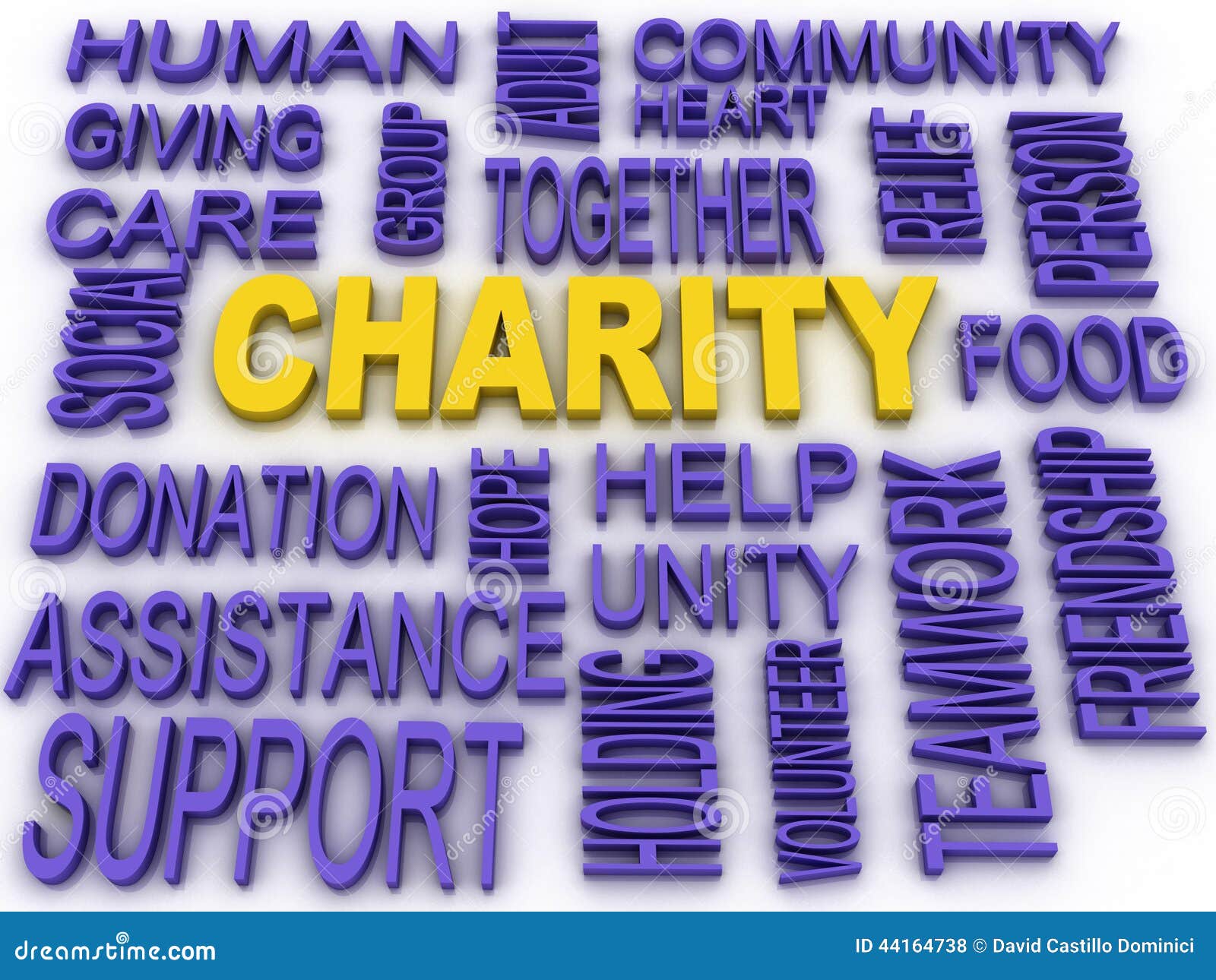 3d Imagen Charity Concept in Word Collage Stock Illustration ...
