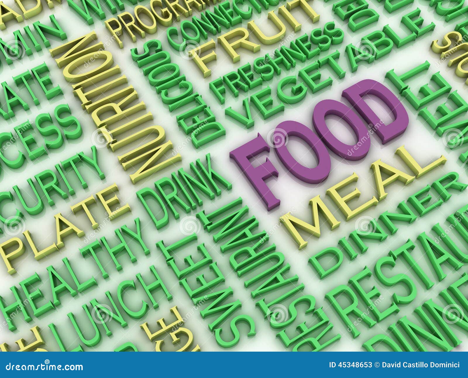 3d Imagen Food Concept Word Cloud Background Stock Illustration ...