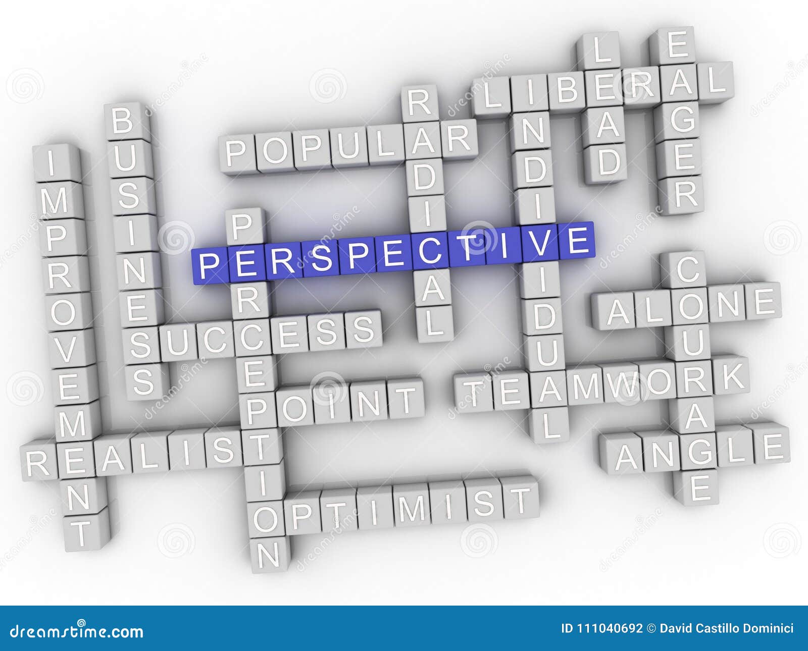 3d Imagen Perspective in Word Cloud Stock Illustration - Illustration ...