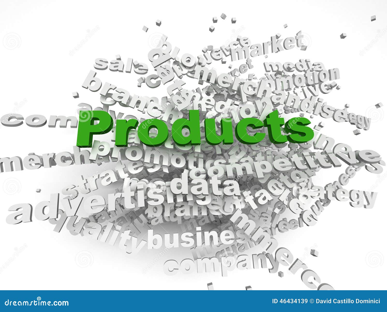 3d Imagen Products Concept Word Cloud Background Stock Illustration ...