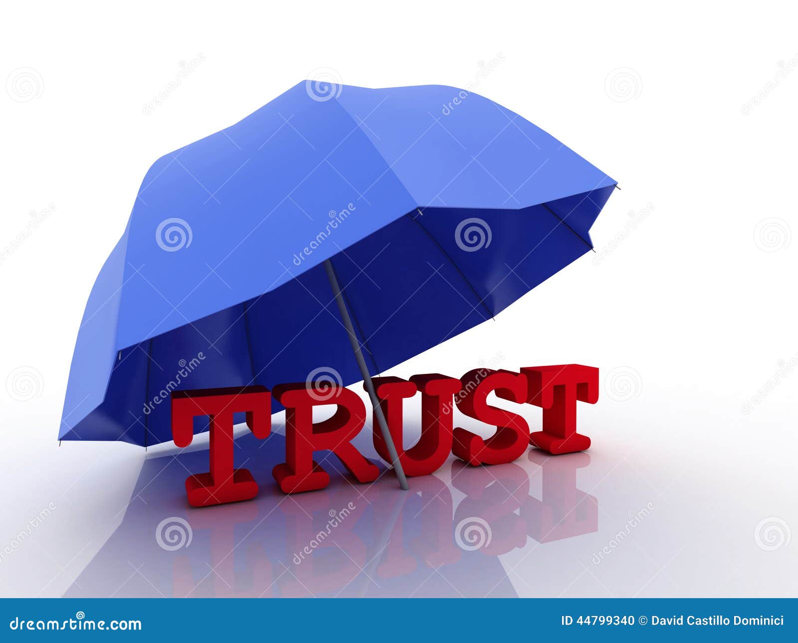 3d Imagen Trust Concept, on White Background. Stock Illustration ...