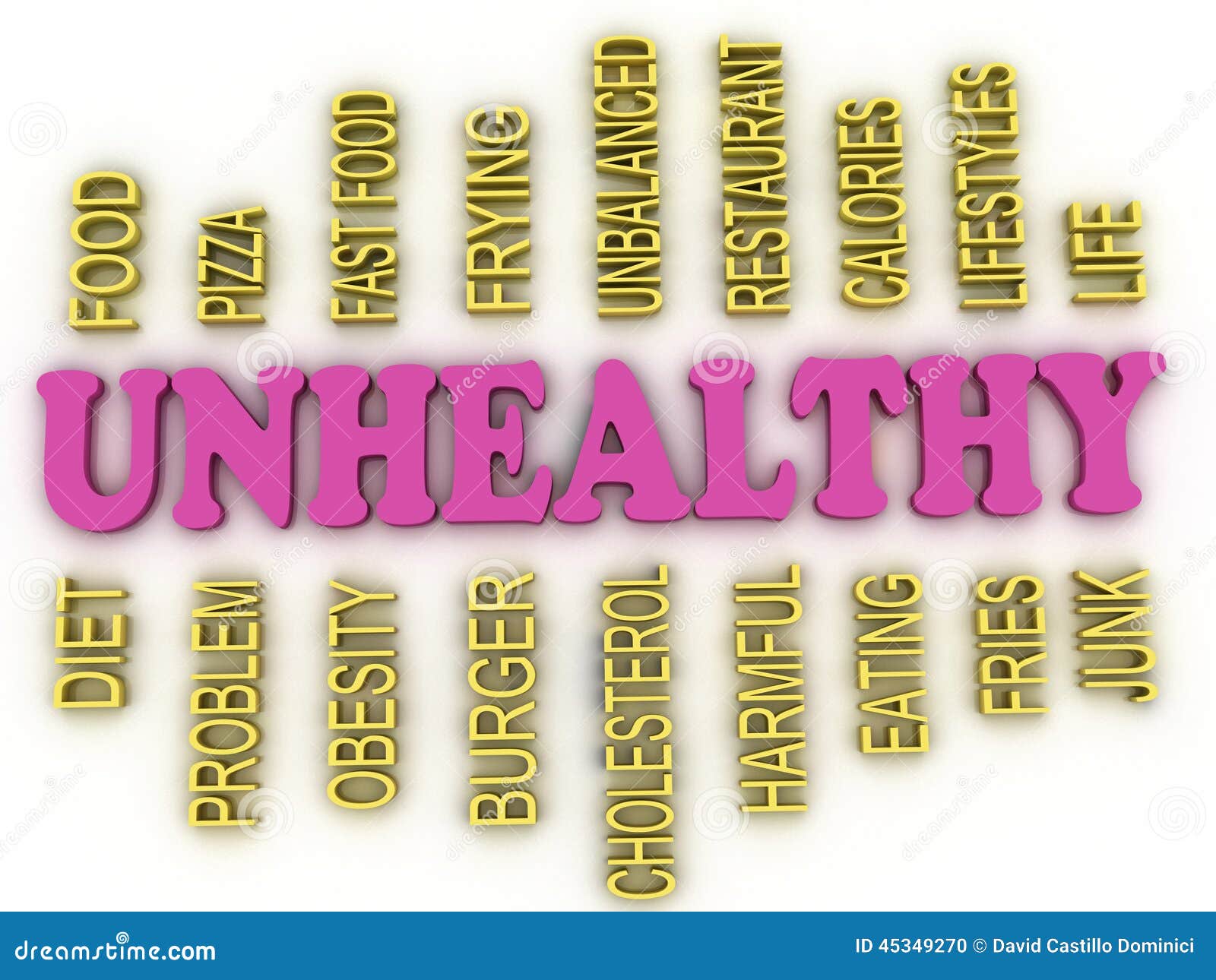 3d Imagen Unhealthy Concept Word Cloud Background Stock Illustration ...