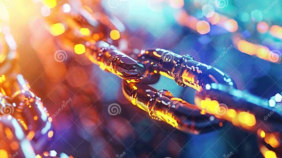 A 3D Imagery of a Blockchain, Representing Data Blocks Linked in ...