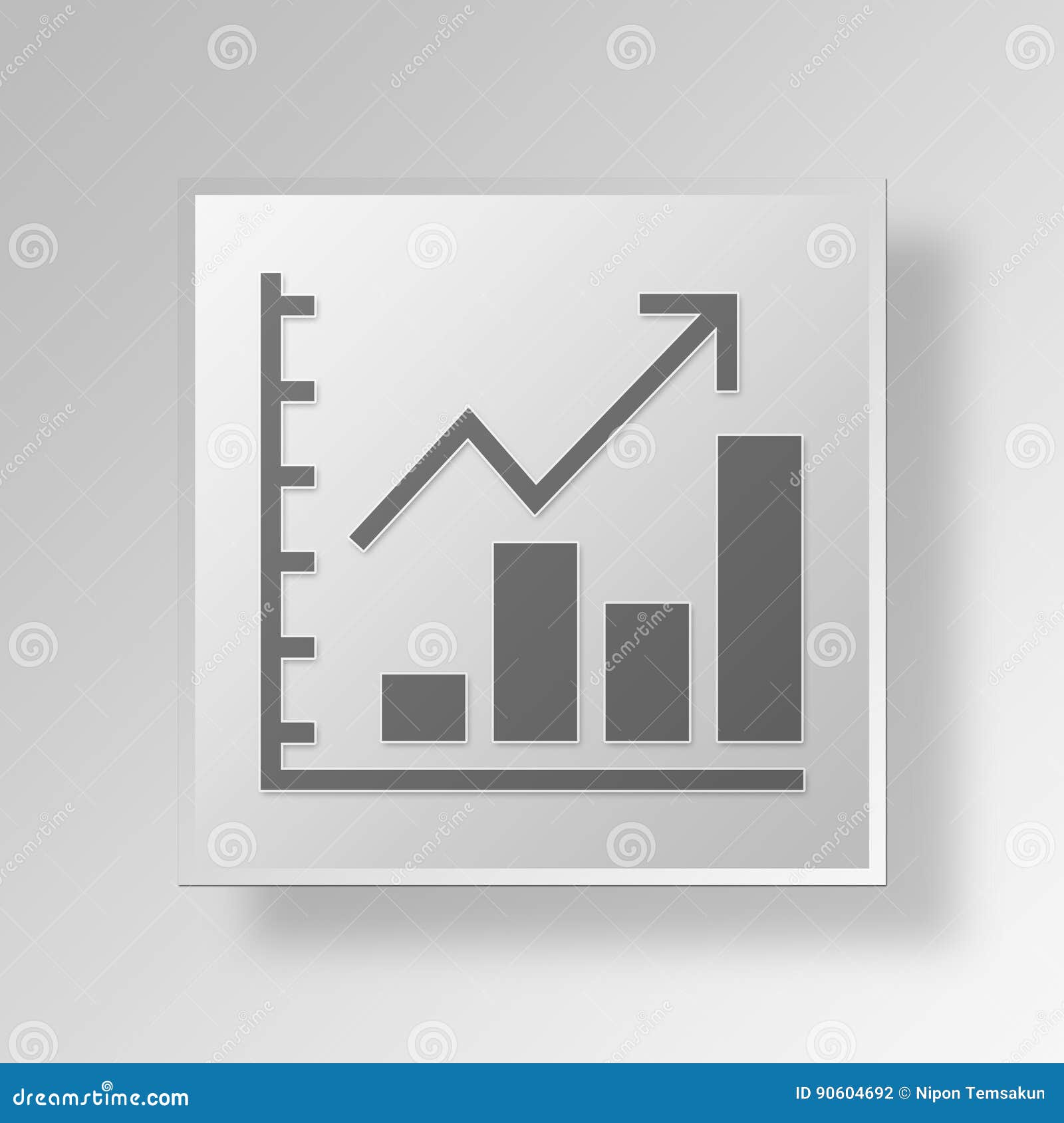 3D Increase Chart Icon Business Concept Stock Illustration ...