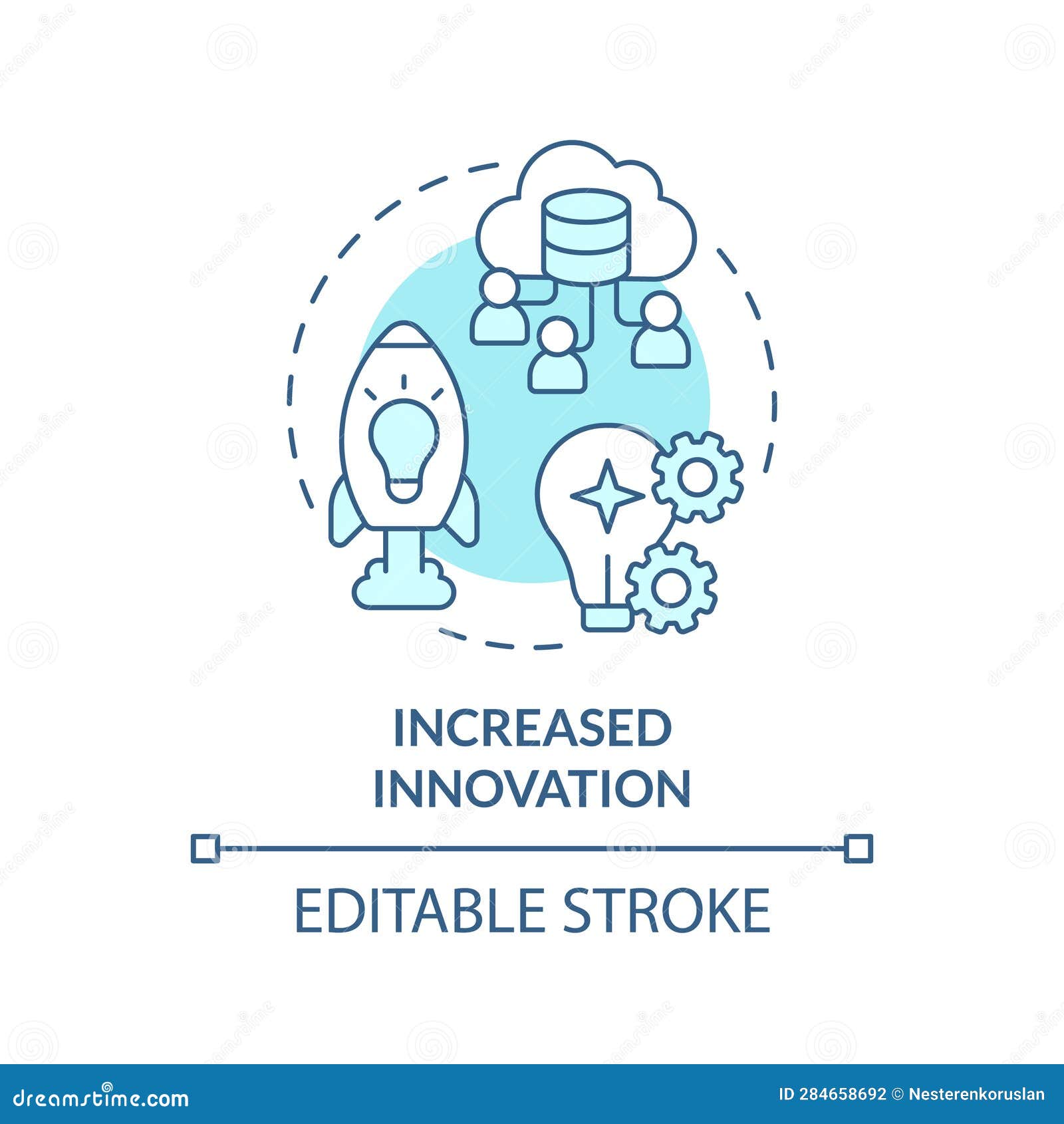 2D Increased Innovation Concept Linear Icon Stock Vector - Illustration ...