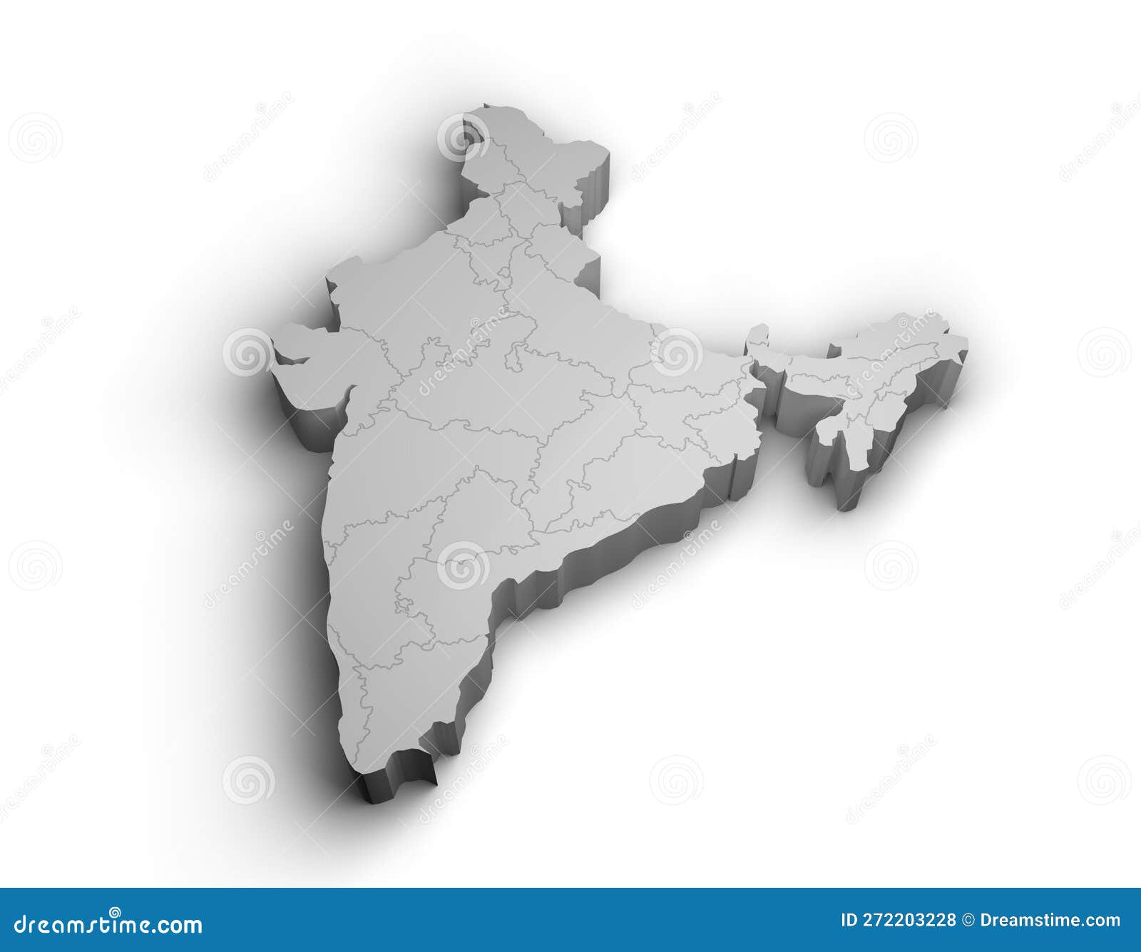 3d India Map Illustration White Background Isolate | CartoonDealer.com ...