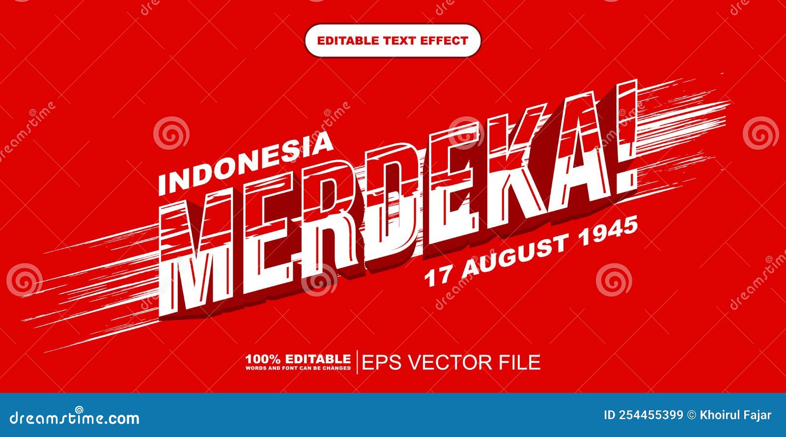 Indonesia Merdeka Merah Putih Editable Text Effect Vector Illustration ...