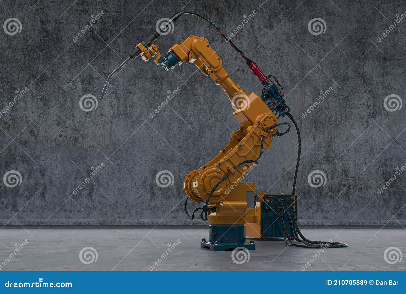 3d Industrial Robots Sci-fi Concept Stock Illustration - Illustration ...
