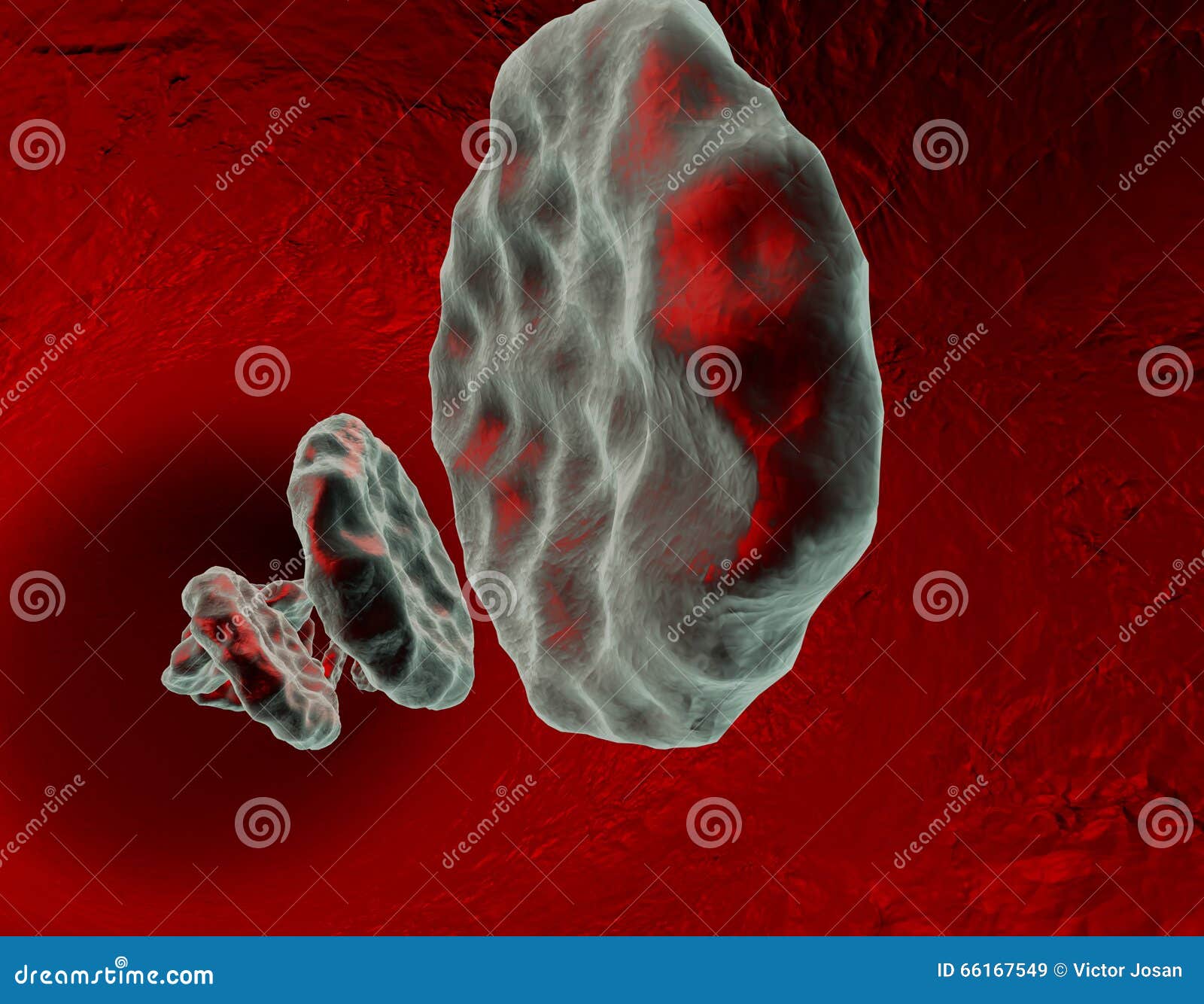 Infected Red Blood Cells Cartoon Vector | CartoonDealer.com #69973903