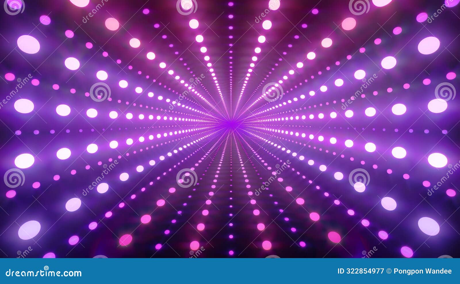 3D Infinity Mirror Effect with Tunnel Effect Purple Hues and Dotted ...