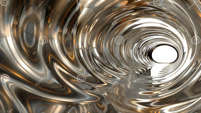 3D Infinity Mirror a Metallic Surface Tunnel Hole Stock Illustration ...