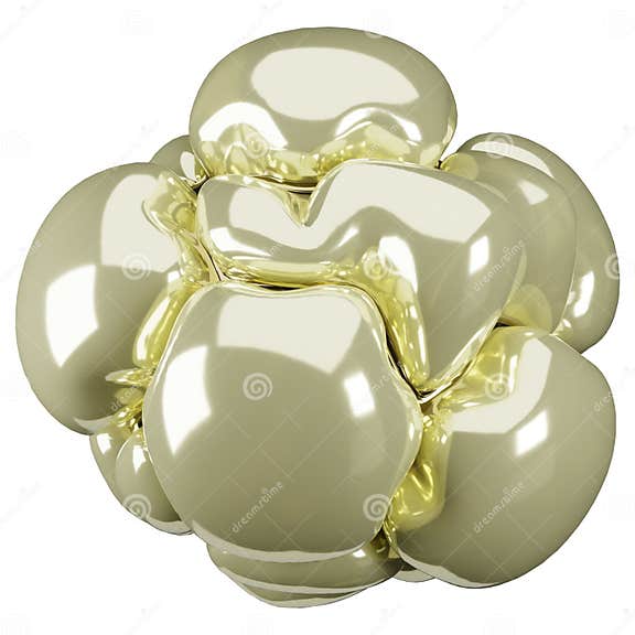 3D Inflated Abstract Shape Illustration. Puffy Light Object Design Stock Illustration ...