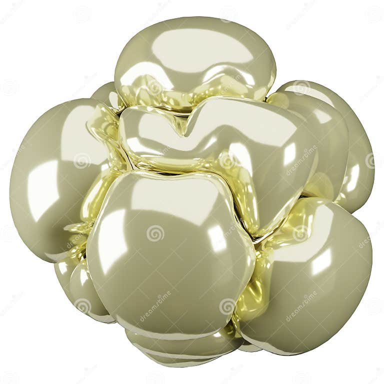 3D Inflated Abstract Shape Illustration. Puffy Light Object Design Stock Illustration ...