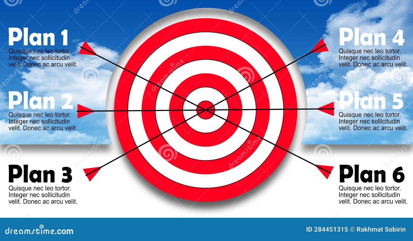 Business Targets Focus on Strategic Objectives. Vector Illustration of ...