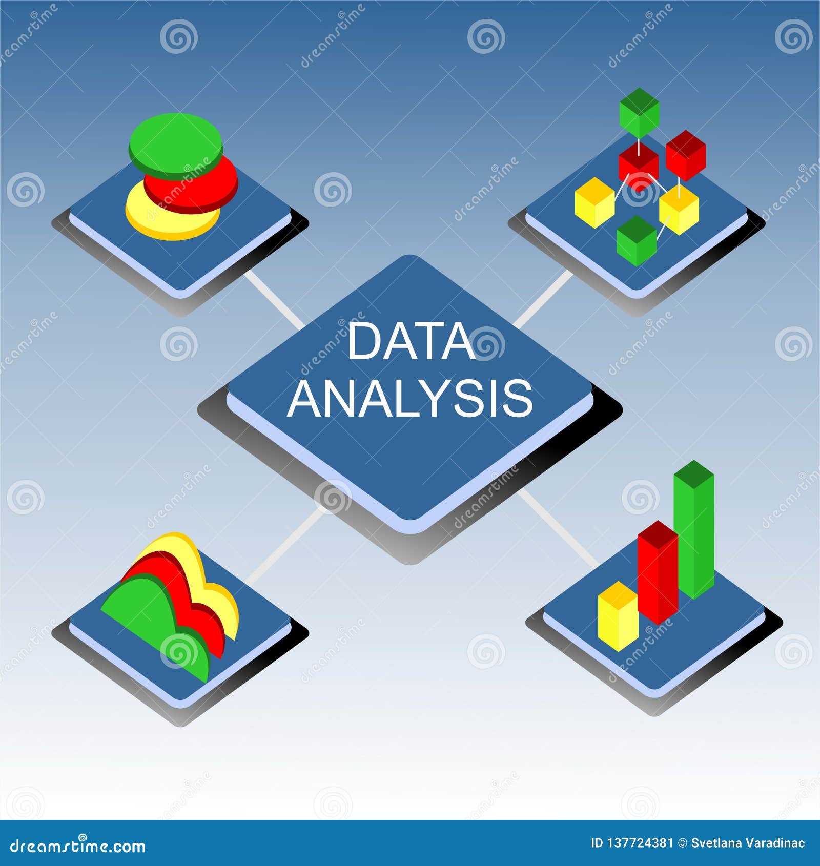 3D Infographic Business Data Analysis. Stock Vector - Illustration of ...