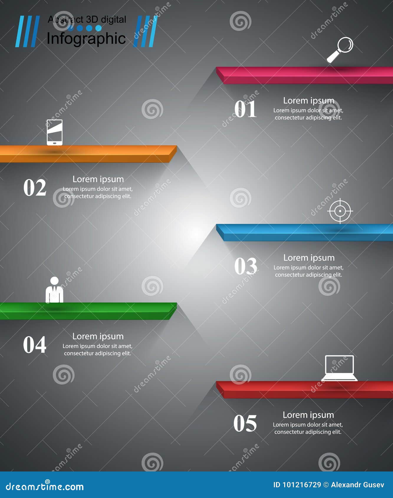 3D Infographic Design Template and Marketing Icons. Shelf Icon Stock ...