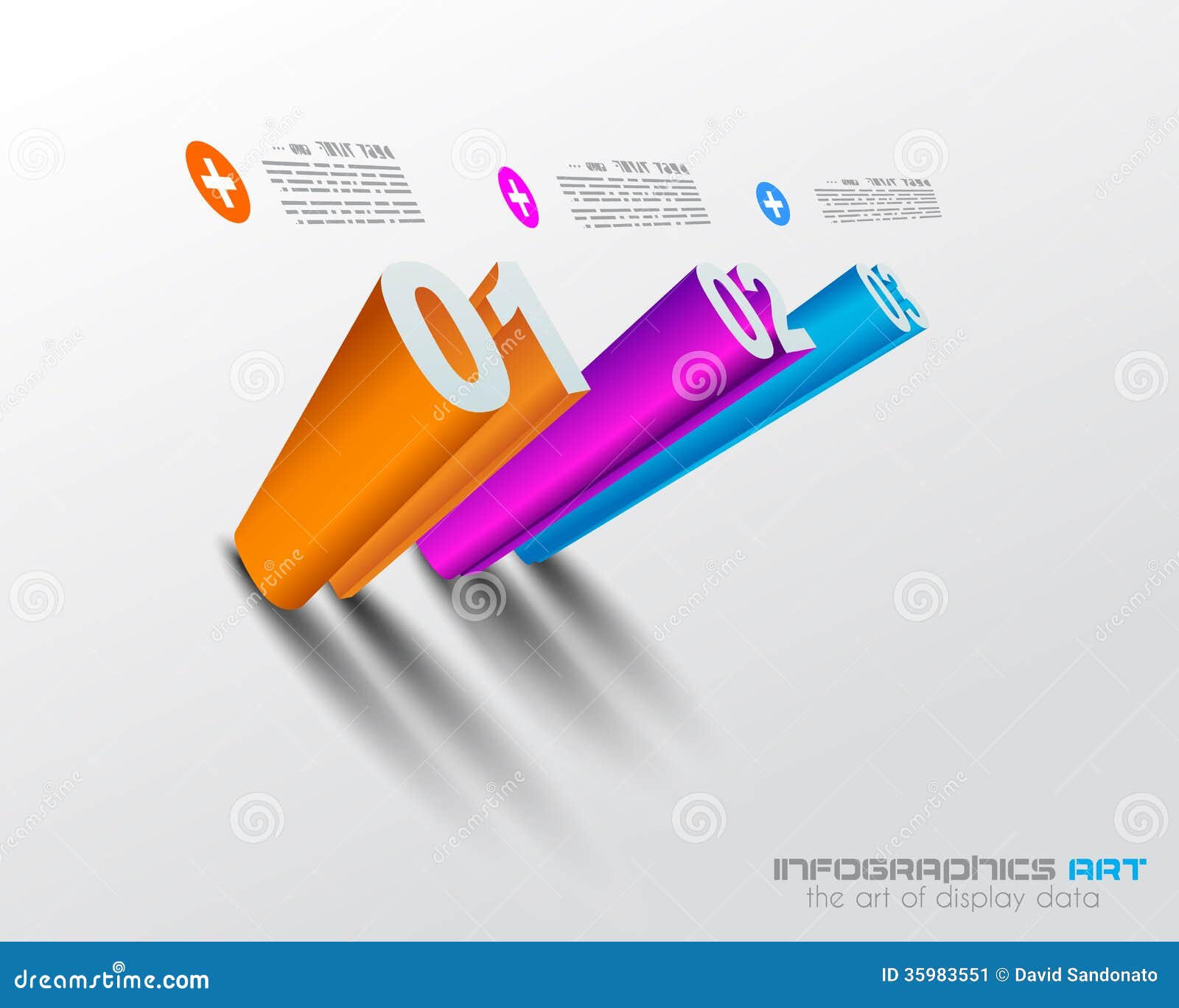 3D Infographic Design Template with Shadows. Stock Vector ...