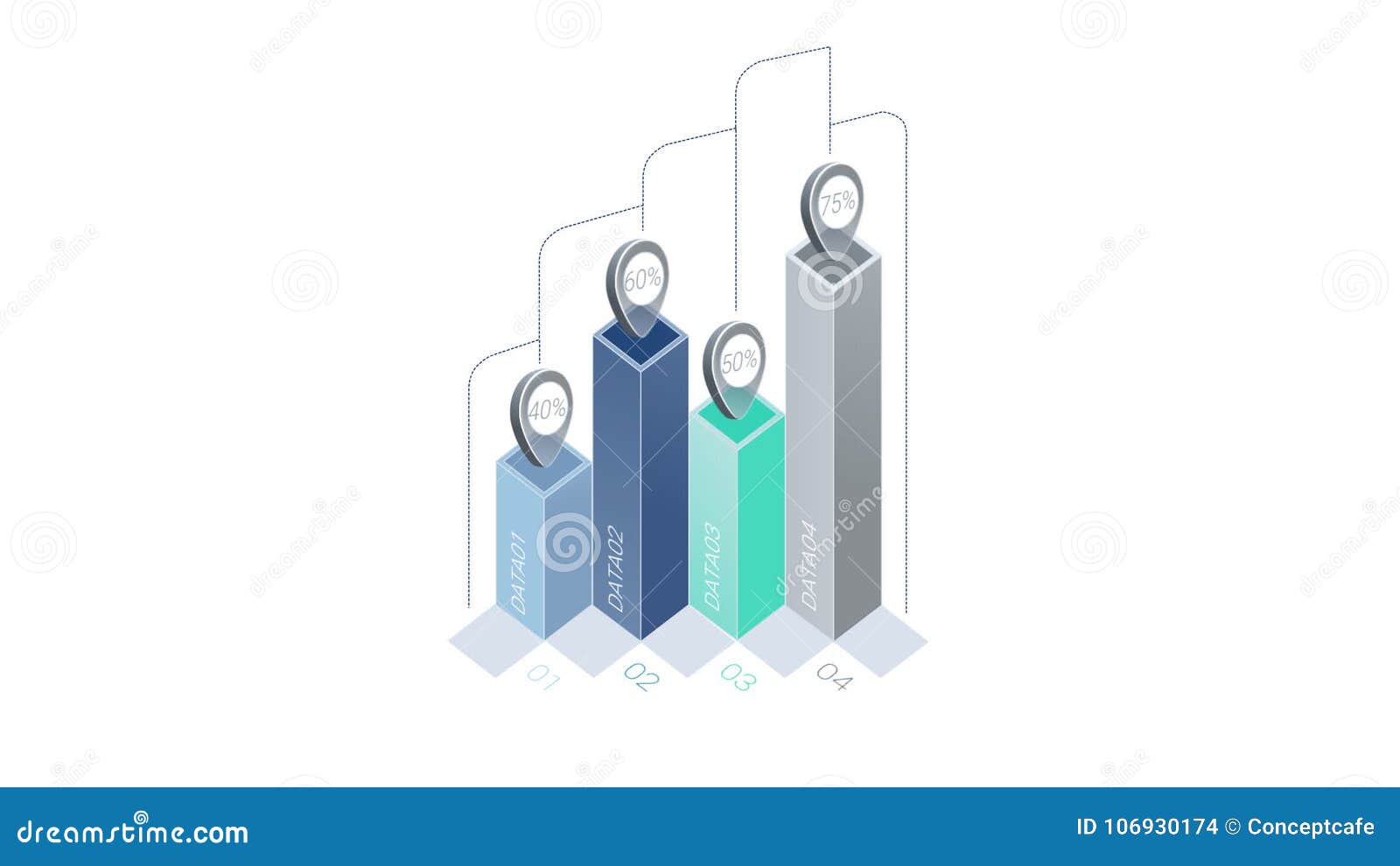 3D Infographic Element with Alpha Channel. Version with Numbers Stock ...