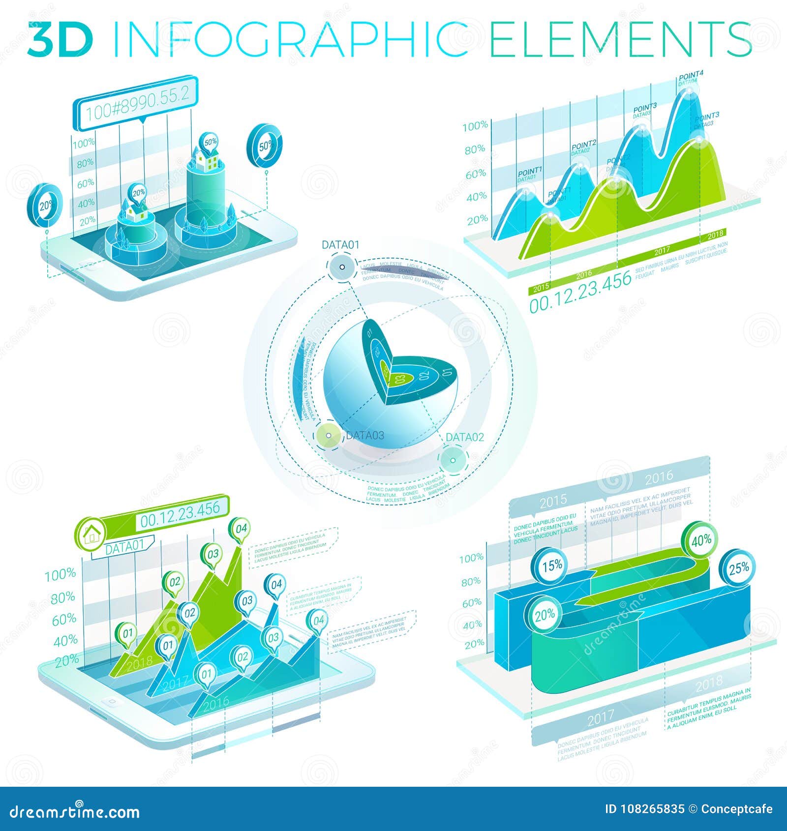 3D Infographic Elements stock vector. Illustration of perspective ...