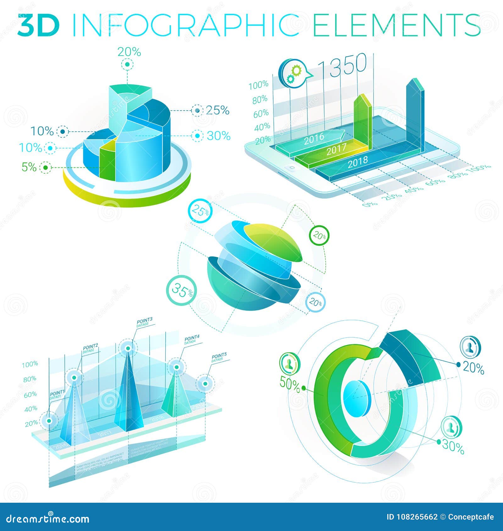 3D Infographic Elements stock vector. Illustration of data - 108265662