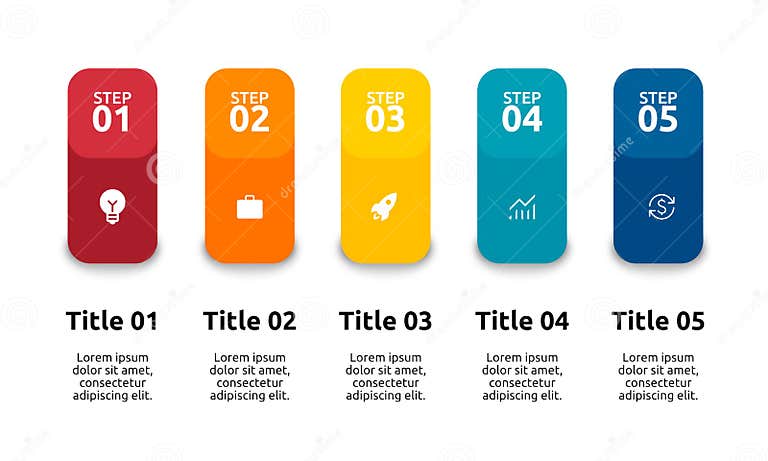 3D Infographic. Presentation Slide Template. 5 Step Option. Chart ...