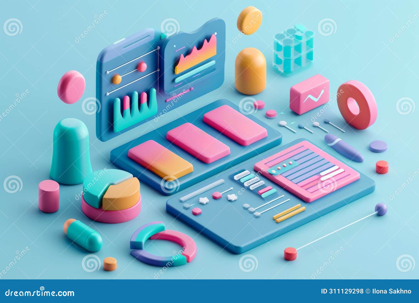 A 3D-infographic with a Sleek-modern Design Stock Illustration ...