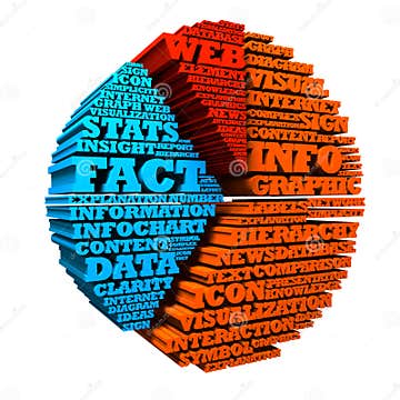 3D Infographic Word Cloud stock illustration. Illustration of data ...