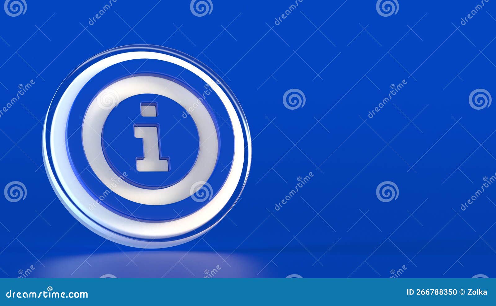 3d Information Icon on Blue Background Stock Illustration - Illustration of business ...