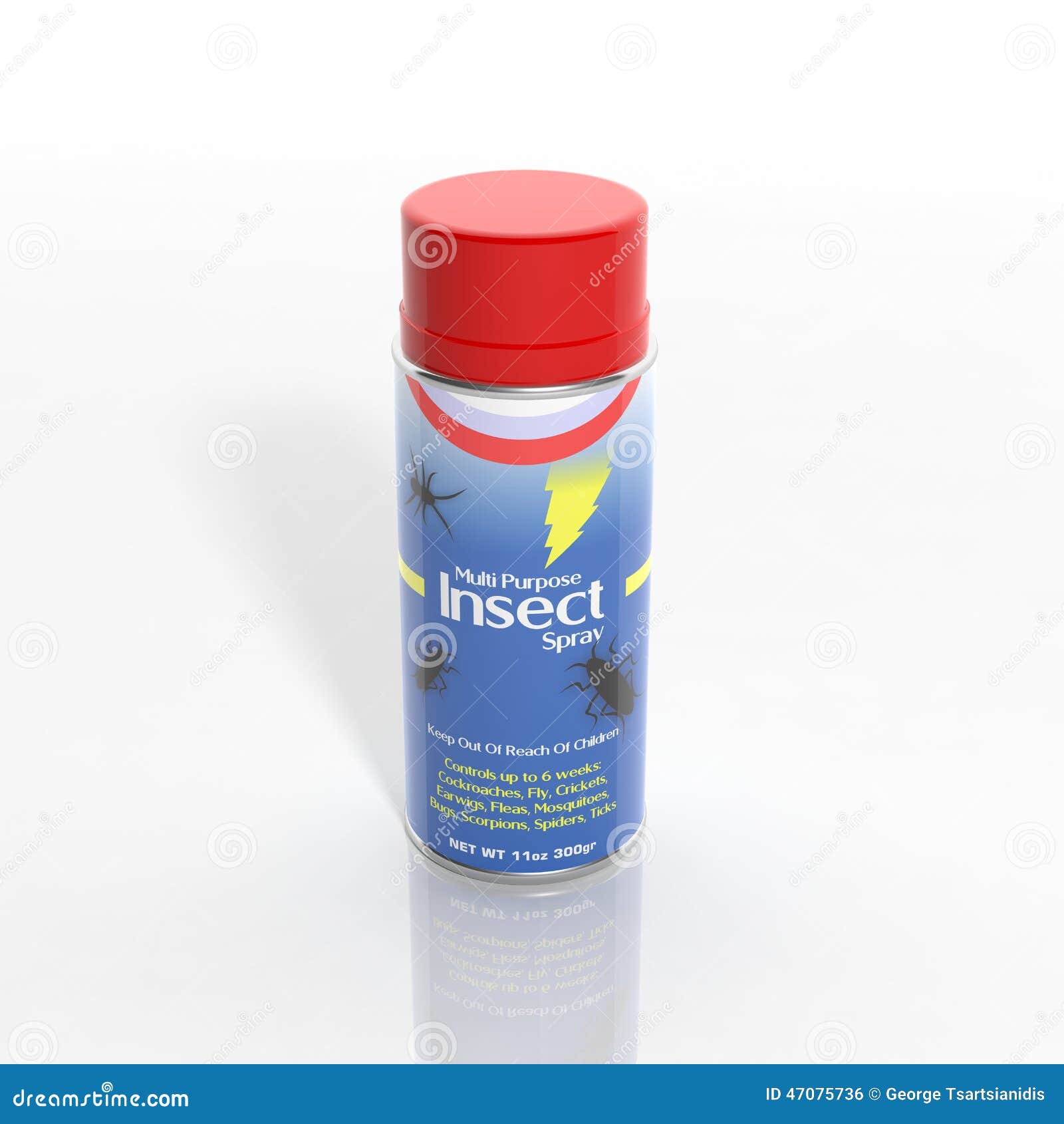 3D Insect Spray Can Isolated Stock Illustration - Illustration of ...