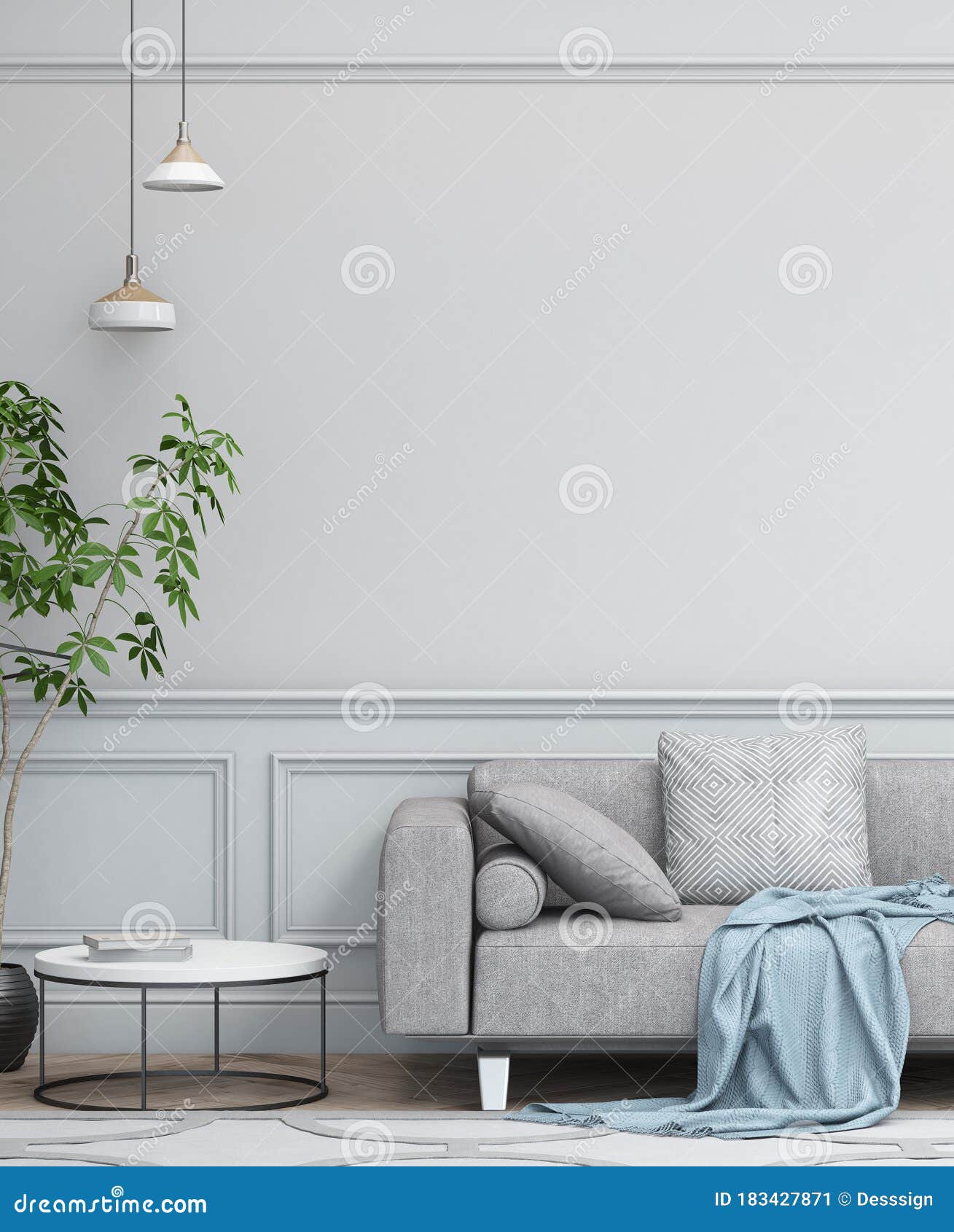 3d Interior Design Simple Scene. Stock Illustration - Illustration of ...