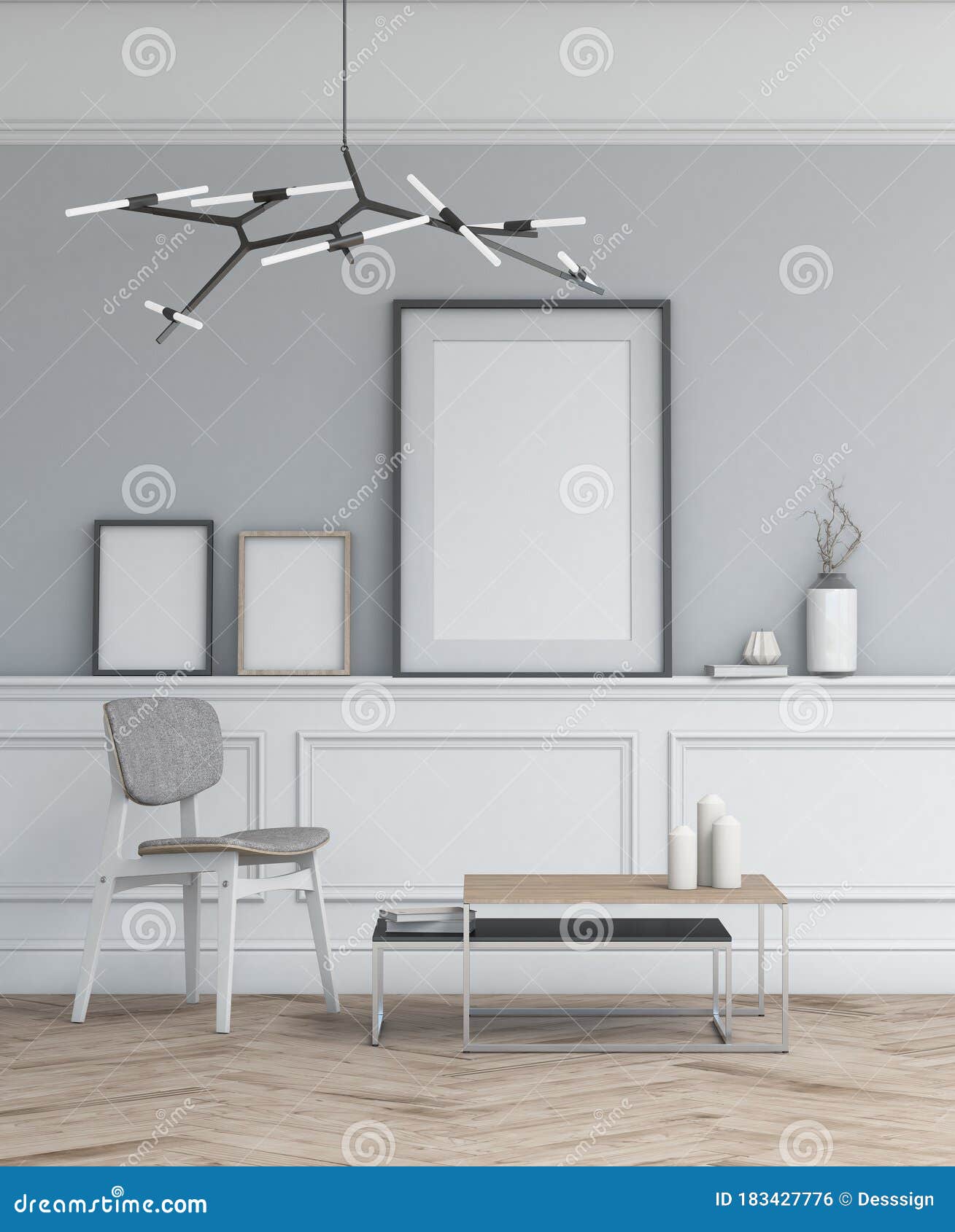 3d Interior Design Simple Scene Stock Illustration - Illustration of ...