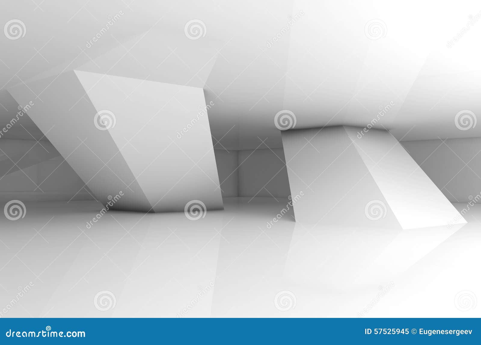 3d Interior, Inclined Columns and Soft Shadows Stock Illustration ...