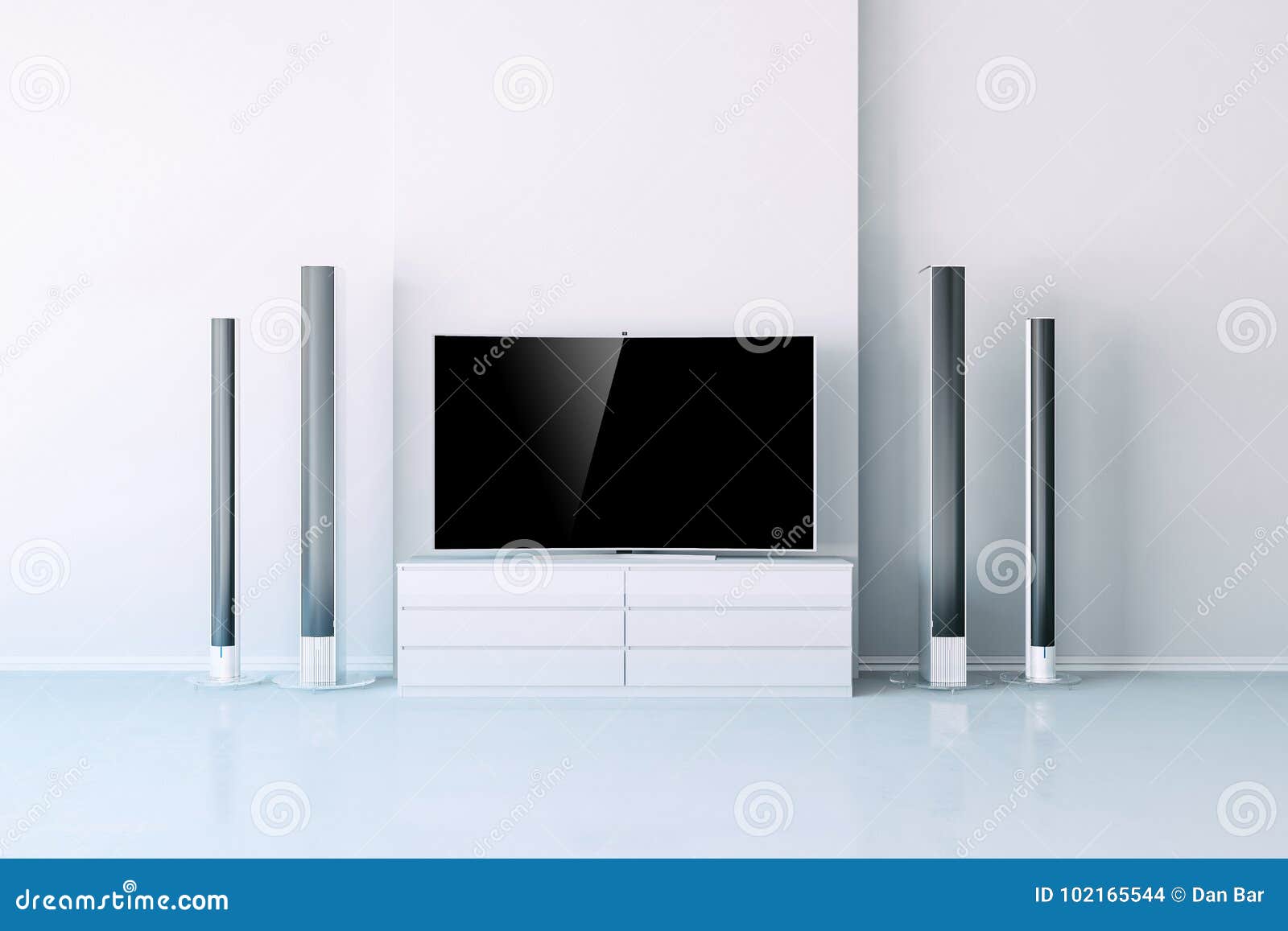 3d Interior with Multimedia Media System Stock Illustration ...