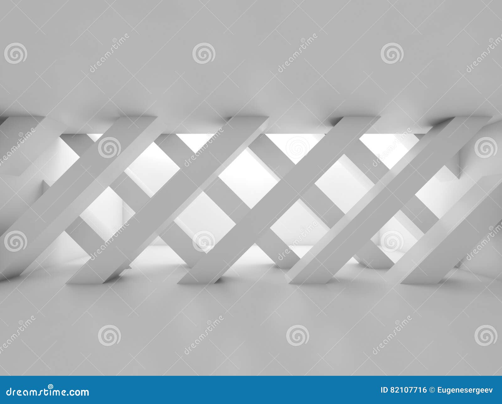 3d Interior, Partition Made of Diagonal Girders Stock Illustration ...