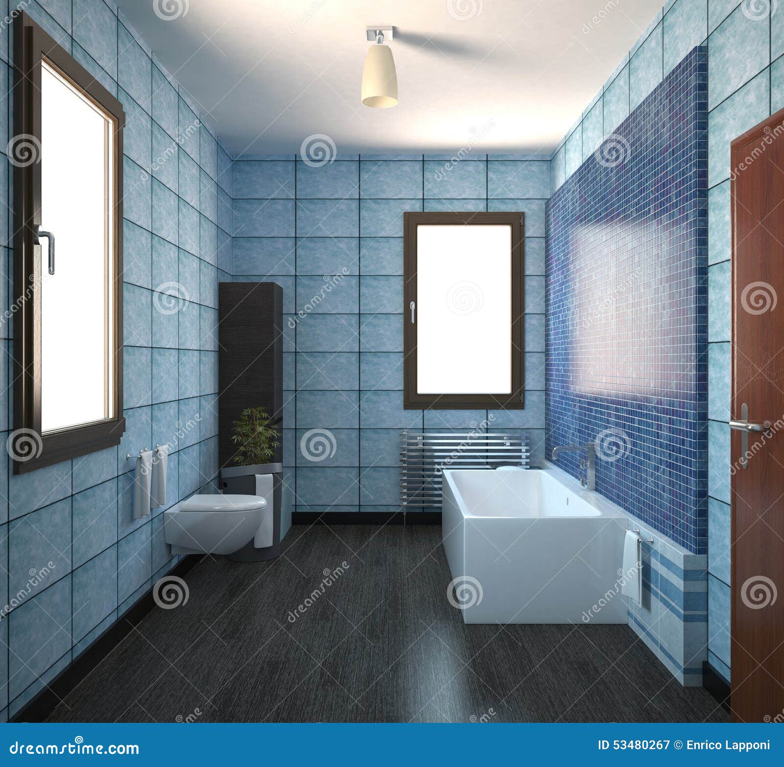 3D Interior Rendering of a Bathroom Stock Illustration - Illustration ...