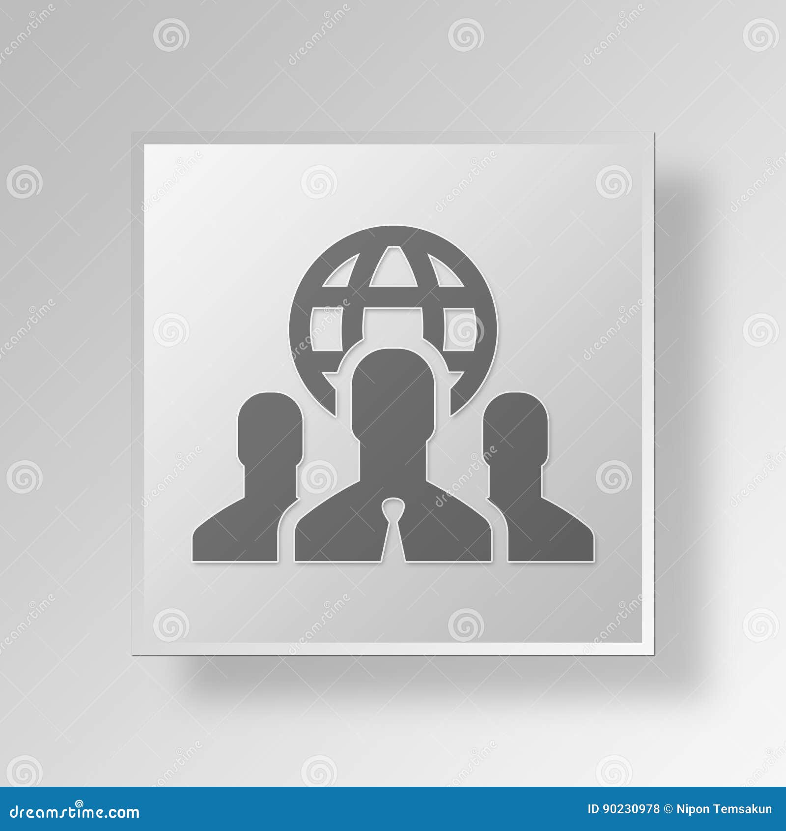 3D International Business Button Icon Concept Stock Illustration ...