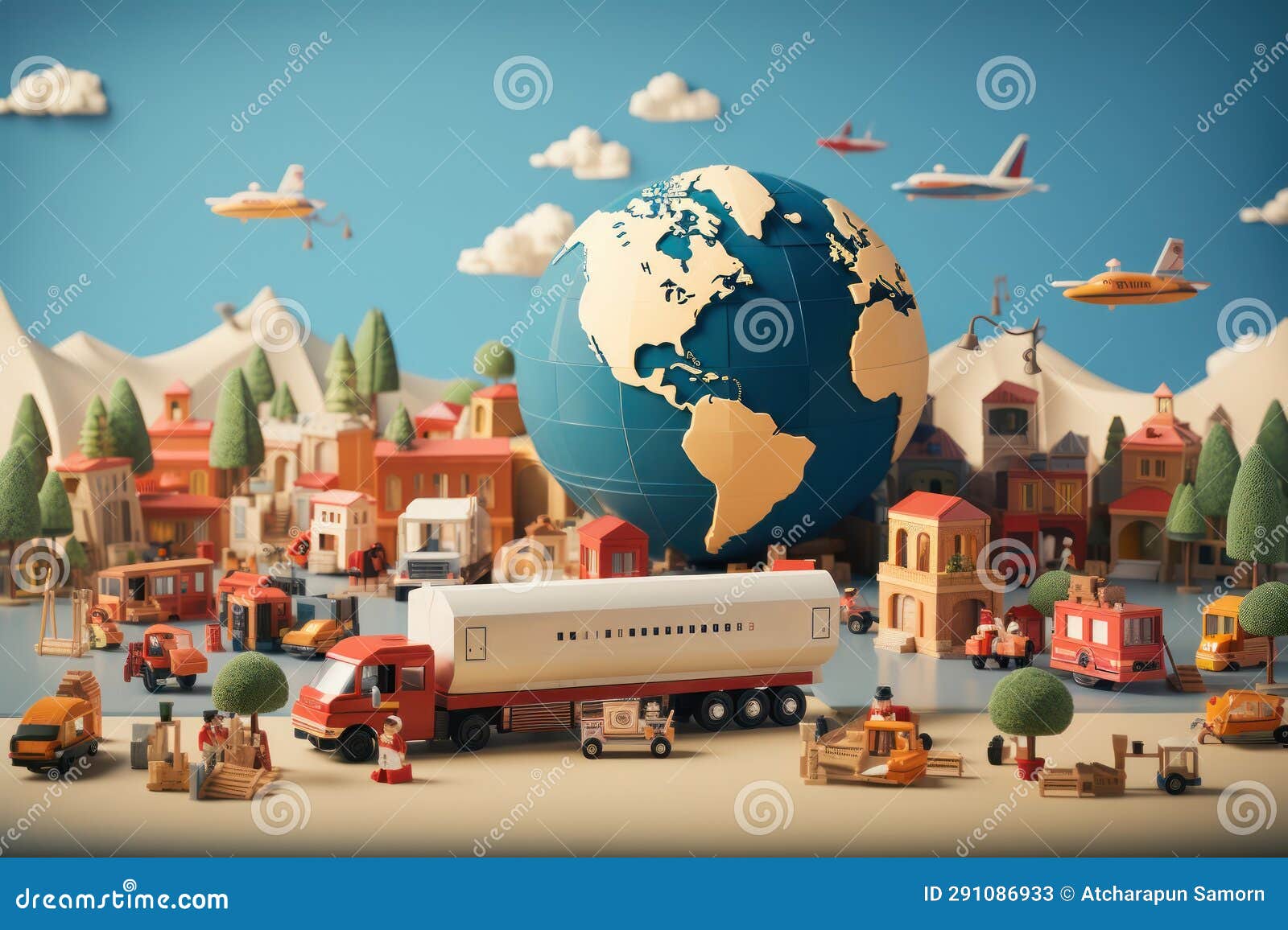 3D International Delivery Service, Logistics and Transportation Stock ...