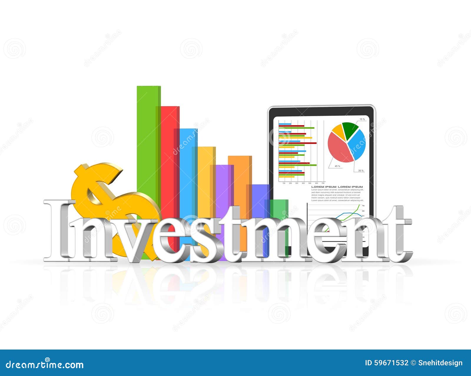 3d investment concept stock illustration. Illustration of portable ...