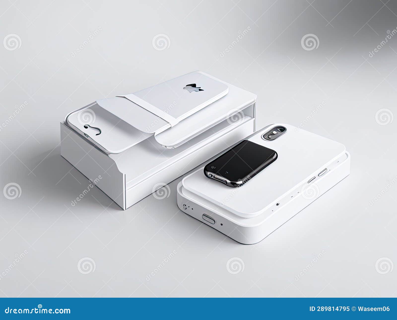 3d Iphone Mockup Box Technology Stock Illustration - Illustration of ...