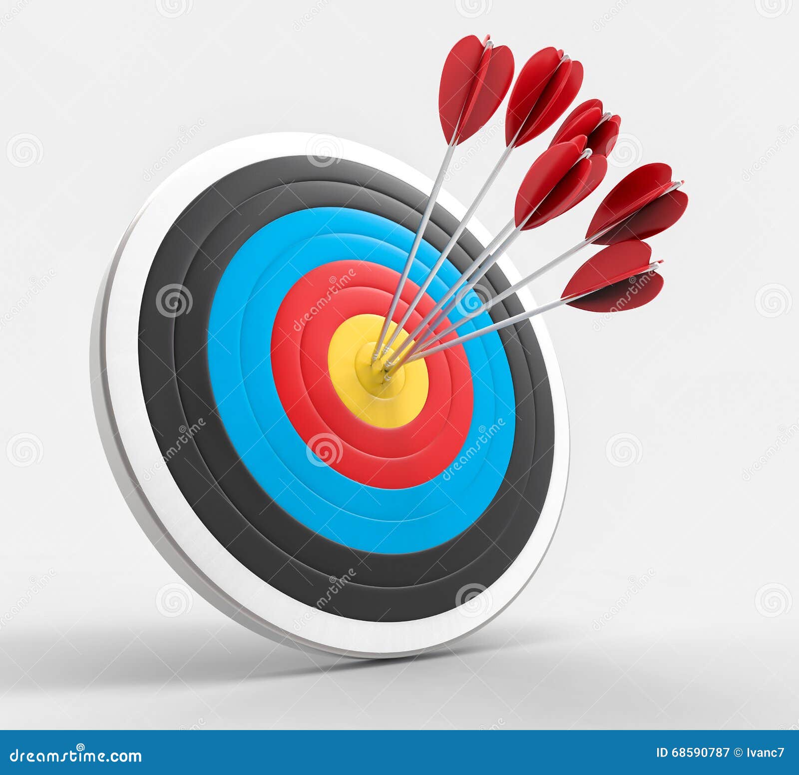 3D Isolated Bullseye Background Stock Illustration - Illustration of ...