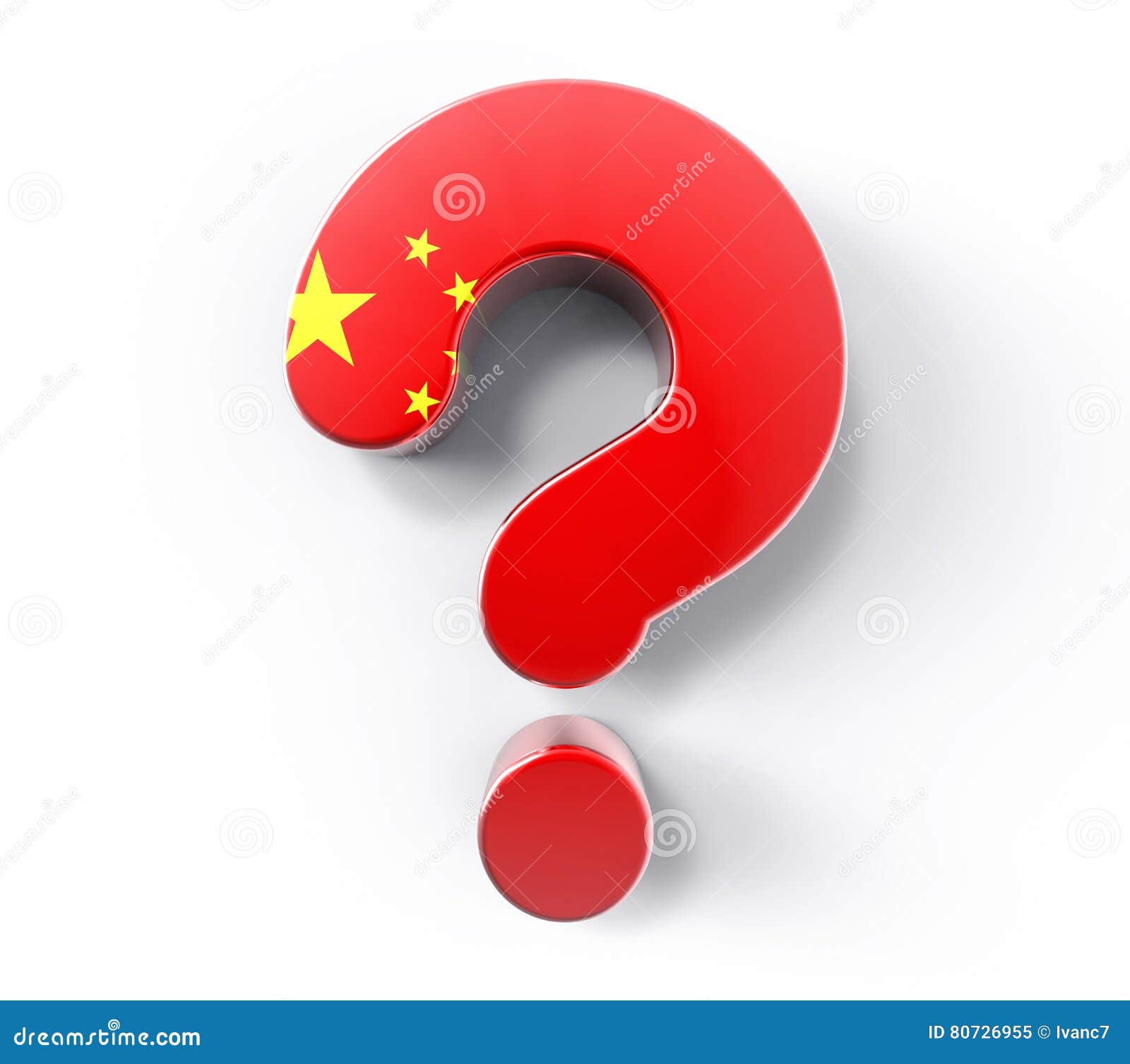 3D Isolated China Flag Question Mark. Doubt Solution Support Con Stock ...