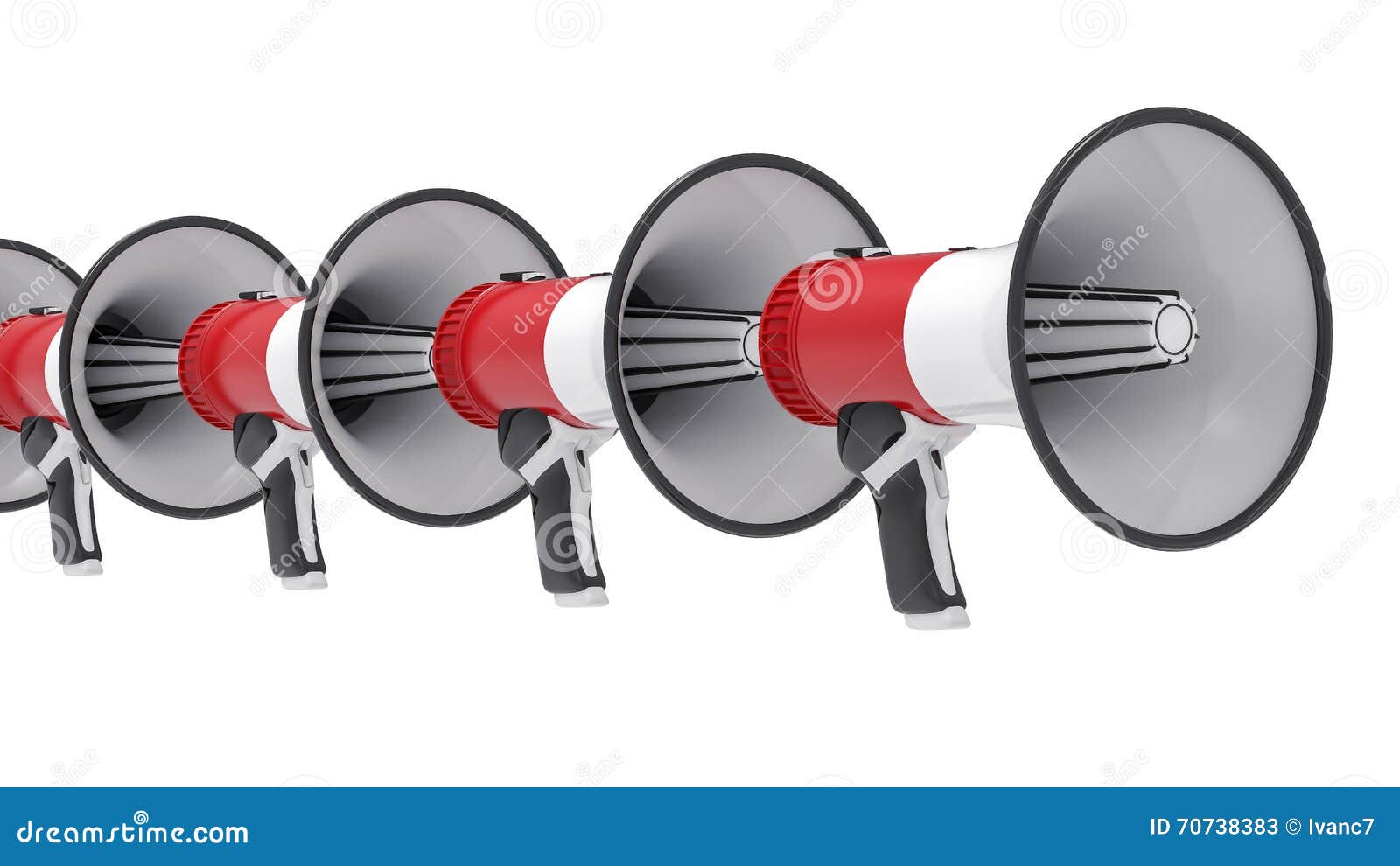 3D Isolated Megaphone Group Illustration Stock Illustration ...